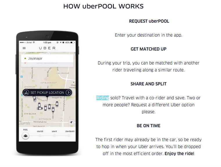 Uber To Launch Its Carpooling Service, UberPOOL In Bangalore