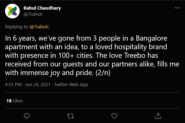 Treebo Cofounder Rahul Chaudhary Steps Down; Will Pursue Other Ideas